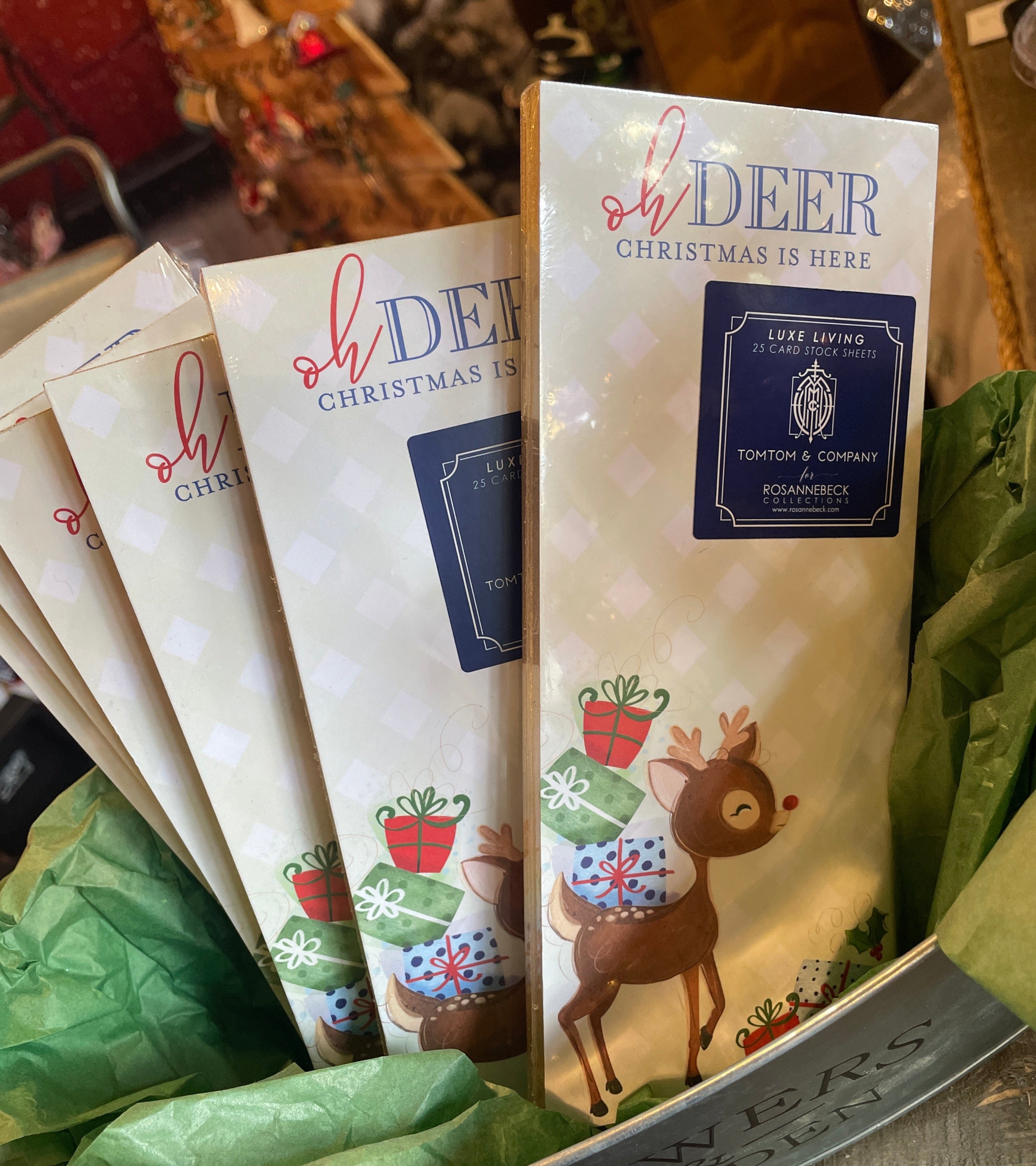 Oh Deer Christmas Is Here Rudolph Luxe Skinny Notepad – Amanda Bright ...
